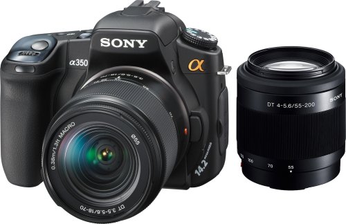 Sony Alpha DSLRA350X 14.2MP Digital SLR Camera with Super SteadyShot Image Stabilization with DT 18-70mm f/3.5-5.6 & DT 55-200mm f/4-5.6 Zoom Lenses