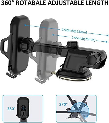 Car Phone Mount Holder for Samsung Galaxy A51 A71 A52 A32 5G S10 S10E S9 S8 Plus A14 A54 A02S,Note 20 Ultra 10 9,A72 A70,J7 J3 A6,LG K40 K30,T-Mobile Revvl 5G/4 4+,Dashboard Windshield+Air Vent Clip