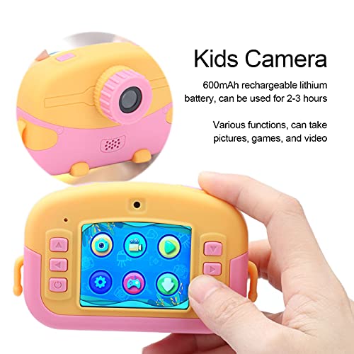 Kids Camera, 2 to 3 Hours Battery Life USB Charging Anti Fall Mini Portable Kids Digital Camera for Boys Girls Birthday (Pink) Cameras