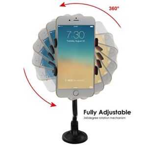 ivoler Car Phone Mount Windshield, Long Arm Clamp Universal Windshield with Double Clip Strong Suction Cup Cell Phone Holder Compatible with iPhone 13 12 11 Pro XS Max 7 8 6 Plus for Galaxy S22 Ultra