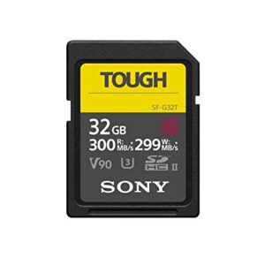 Sony SF-G32T/T1 Tough High Performance SDHC UHS-II Class 10 U3 Flash Memory Card with Blazing Fast Read Speed up to 300MB/s, 32GB Black