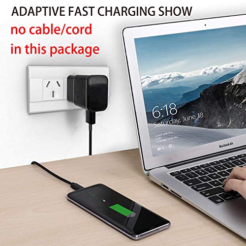 Samsung Adaptive Fast Charging Wall Charger Adapter Compatible with Samsung Galaxy S6 S7 S8 S9 S10 / Edge/Plus/Active, Note 5,Note 8, Note 9 and More (2 Pack) ChiChiFit Quick Charge (Black)