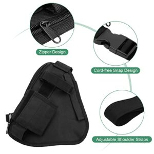 Zerone Walkie Talkie Bag, 10.2x6.69inches Two-Way Radio Pouch Portable Walkie Talkie Vest Chest Bag Pouch Black with Adjustable Strap Two Way Radios Carry Case Accessory Holder