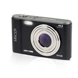 Minolta MND20 44 MP / 2.7K Ultra HD Digital Camera (Black)