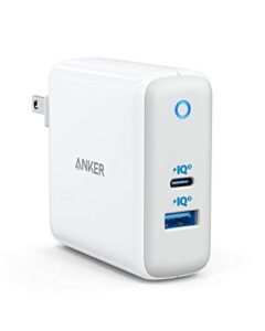 anker 60w piq 3.0 & gan tech dual port charger, powerport atom iii (2 ports) travel charger with a 45w usb c port, for usb-c laptops, macbook, ipad pro, iphone, galaxy, pixel and more