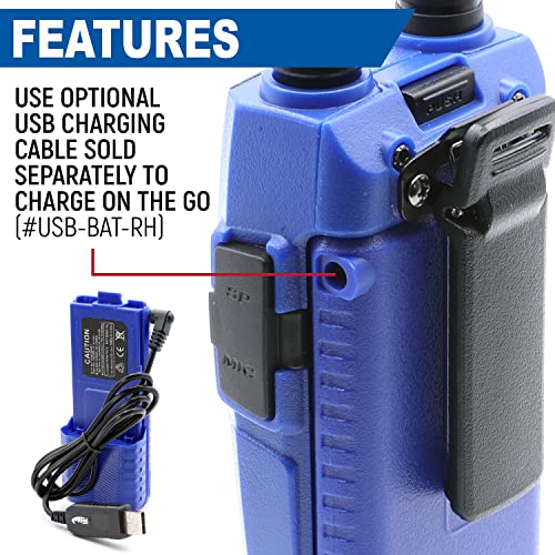 Powerful Blue High Capacity Extended 3800mAh Li-ion Battery for BaoFeng BTECH and Rugged Handheld Radios - BAT-RH5R-XL