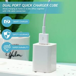 12 Pieces Dual Port USB Wall Charger USB Charger Adapter Quick Charger Cube 2.1A USB Charger Wall Plug Charging Block Replacement for Most Smartphones and Tablets (Multiple Colors)