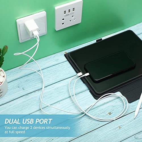 12 Pieces Dual Port USB Wall Charger USB Charger Adapter Quick Charger Cube 2.1A USB Charger Wall Plug Charging Block Replacement for Most Smartphones and Tablets (Multiple Colors)