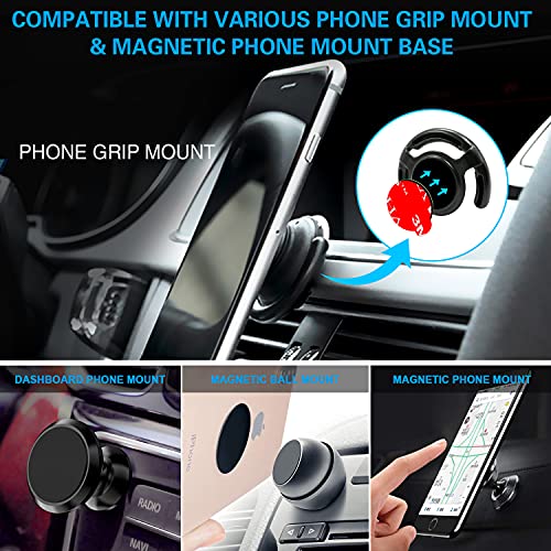 volport 3M Sticky Adhesive Replacement Compatible with Socket Mount Base, 10 Pack VHB Sticker Pads for Car Magnetic Phone Holder and 2pcs 1.38 Inches Double Sided Tape for Collapsible Grip & Stand