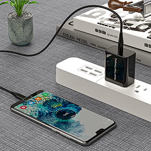 25W USB C Charger and Cable for Samsung Galaxy S23/S23 Plus/S21/S21 Plus/S22 Ultra/S20 FE Note 10 20 A53 A52 5G,A51 Z Flip 3 4/Z Fold 3,Pixel 6 Pro 4A 5 XL,Super Fast Charging Block Wall Power Adapter