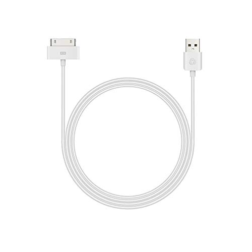 ESK (TM) Certified 6 Feet 30 Pin USB Charging Cable with 5W USB Power Adapter for for iPhone 4/4s, iPhone 3G/3GS, iPad 1/2/3, iPod touch 1/2/3/4 (2 Pack)