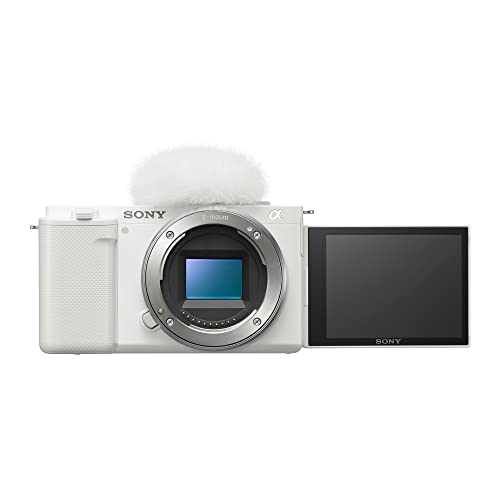 Sony Alpha ZV-E10 APS-C Interchangeable Lens Mirrorless Vlog Camera (White) with Sony E 11mm F1.8 APS-C Ultra Wide Angle Prime Lens and Bundle Content Creator Kit (5 Items)