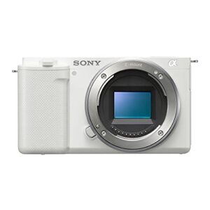 Sony Alpha ZV-E10 APS-C Interchangeable Lens Mirrorless Vlog Camera (White) with Sony E 11mm F1.8 APS-C Ultra Wide Angle Prime Lens and Bundle Content Creator Kit (5 Items)