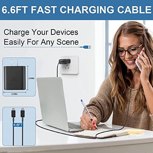 Samsung 45W Type C Charger Super Fast Charging USB C Wall Charger with 6FT C Cable for Samsung Galaxy S23 Ultra/S23/S23+/S22/S21/S20/S10/S9/Note 20/10/9/8/Galaxy Tab S7/S8,and more USB C Galaxy Series