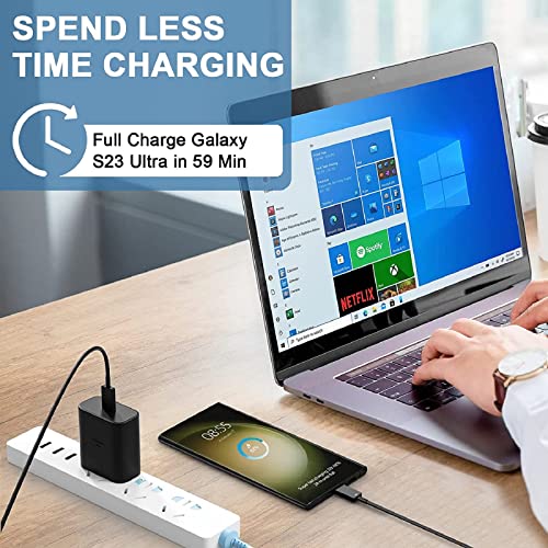 Samsung 45W Type C Charger Super Fast Charging USB C Wall Charger with 6FT C Cable for Samsung Galaxy S23 Ultra/S23/S23+/S22/S21/S20/S10/S9/Note 20/10/9/8/Galaxy Tab S7/S8,and more USB C Galaxy Series