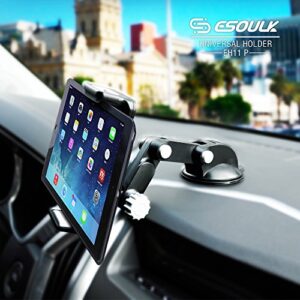 Esoulk Car Tablet Mount Holder, Windshield / Dashboard Universal Car Tablet Mobile Phone / Device cradle for iOS / Android Tablet, iPad, Smartphone and more