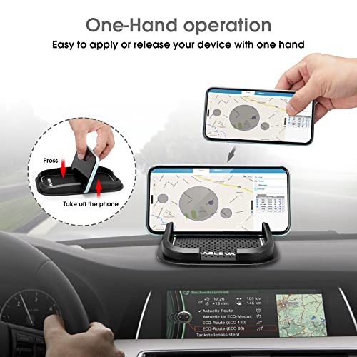 MASLEVAU Anti Slip Pad Phone Holder for Car, Reusable Anti Slip Dashboard Pad with Heat Resistant and Damage Free Sticky Silicone Pads for Sunglasses, Keys, Coins,Card and More (MAS02)