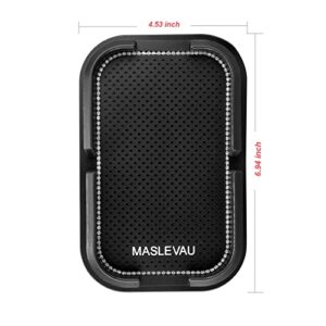 MASLEVAU Anti Slip Pad Phone Holder for Car, Reusable Anti Slip Dashboard Pad with Heat Resistant and Damage Free Sticky Silicone Pads for Sunglasses, Keys, Coins,Card and More (MAS02)