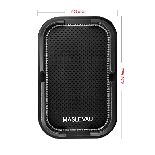 MASLEVAU Anti Slip Pad Phone Holder for Car, Reusable Anti Slip Dashboard Pad with Heat Resistant and Damage Free Sticky Silicone Pads for Sunglasses, Keys, Coins,Card and More (MAS02)