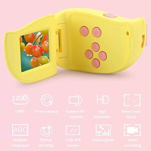 IW.HLMF USB Children Digital Camera AI Intelligent Video Camera Camera with Multiple Cute Cartoon Photo Stickers Support 2000/2003/Me/XP/Vista/Windows 7/Mac OS(Pink) Gift