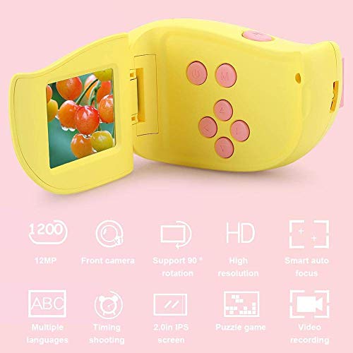 IW.HLMF USB Children Digital Camera AI Intelligent Video Camera Camera with Multiple Cute Cartoon Photo Stickers Support 2000/2003/Me/XP/Vista/Windows 7/Mac OS(Pink) Gift