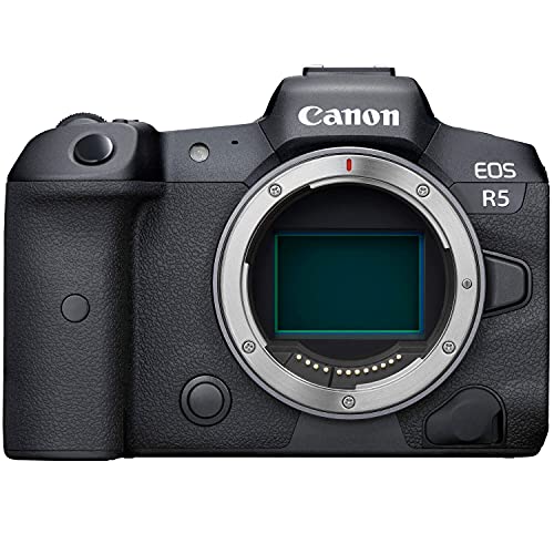 Camera EOS R5 Mirrorless DSLR Camera Body | 45 Megapixels Full-Frame CMOS Sensor | 8K30 Raw and 4K120 10-Bit Internal Video with 64gb Memory, USB Card Reader, Carrying Case + More (15PC Bundle)