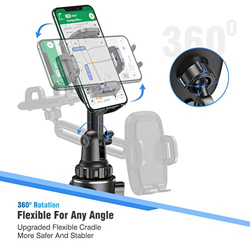 Miracase Cup Holder Phone Mount for Car, Universal Universal Long Neck Car Cup Phone Holder Cradle Car Mount for iPhone Samsung Google and Most Smartphones