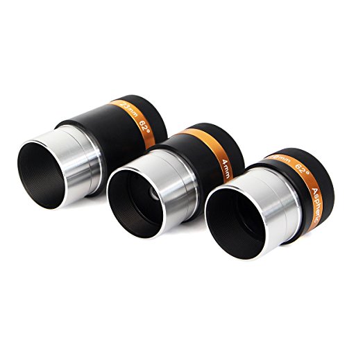 SVBONY Telescope Lens 4mm 10mm 23mm Telescope Eyepieces Fully Coated Lens Telescope Accessories Kit Wide Angle for 1.25 inches Astronomic Telescope