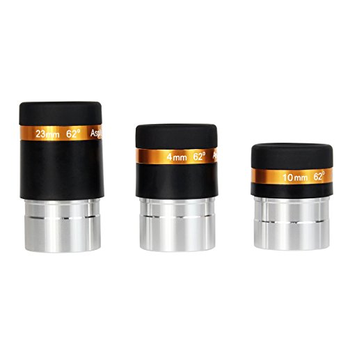 SVBONY Telescope Lens 4mm 10mm 23mm Telescope Eyepieces Fully Coated Lens Telescope Accessories Kit Wide Angle for 1.25 inches Astronomic Telescope