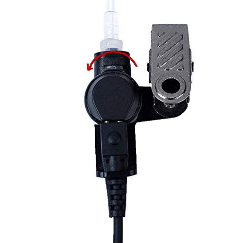 KEYBLU 2-Wire CLS1110 Acoustic Tube Earpiece/Headset with PTT and Mic Surveillance Kit for Motorola Walkie Talkie RDM2070d CP200 CP200d CLS1410 CLS1413 CLS1450 Radio