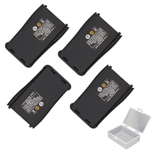 rechargeable walkie talkies battery pack replacement with case – original 1500 mah li-ion battery for baofeng bf-888s, arcshell ar-5, pxton px-888s walkie talkie (4 pack)