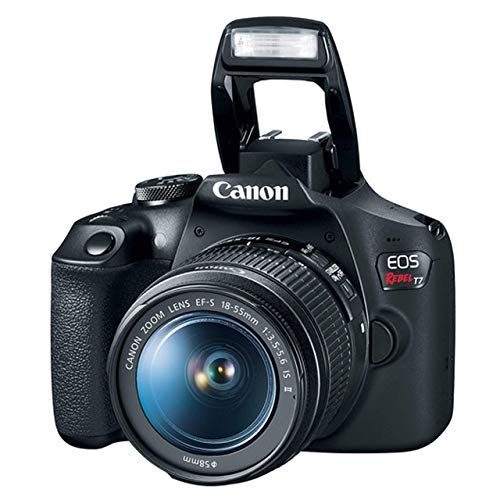 Canon EOS Rebel T7 DSLR Camera w/ 18-55mm F/3.5-5.6 is II Lens + Case + 32GB SD Card (15pc Bundle) (Renewed)