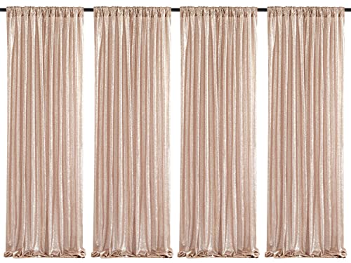 Sequin Backdrop 4 Packs 2ftx8ft Champagne Shimmer Baby Shower Curtains Wedding Party Background Drapes Photograph