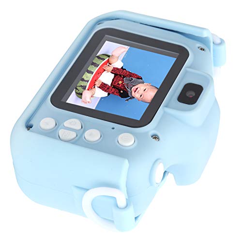 01 Kids Digital Camera, Playback Mini Puppy Pattern Continuous Shooting Children Video Digital Cameras, Toddlers Travel Use for Girls and Boys Birthday Gifts(Blue)