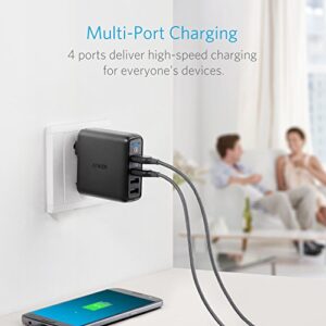 Anker Quick Charge 3.0 43.5W 4-Port USB Wall Charger, PowerPort Speed 4 for Galaxy S7/S6/edge/edge+, Note 4/5, LG G4/G5, HTC One M8/M9/A9, Nexus 6, with PowerIQ for iPhone 7, iPad, and More