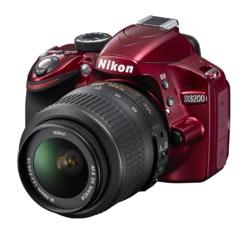 Nikon Digital Single-lens Reflex Camera D3200 200mm Double Zoom Kit Comes 18-55mm/55-200mm Red D3200wz200rd