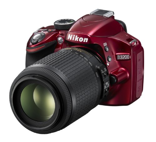 Nikon Digital Single-lens Reflex Camera D3200 200mm Double Zoom Kit Comes 18-55mm/55-200mm Red D3200wz200rd