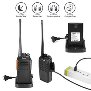 Seodon Walkie Talkies for Adults Long Range with One Extra Battery for Each Radio Rechargeable 4 Pack Up to 5 Miles Range in The Open Filed Two Way Radios with Earpiece/Headsets