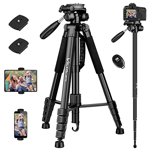 Tripod for Camera, 72 inch Tall Camera Tripod & Monopod with Remote, Professional Heavy Duty Tripod Stand for DSRL Cameras, Cell Phones, ipad, Compatiable with Canon, Nikon, Sony