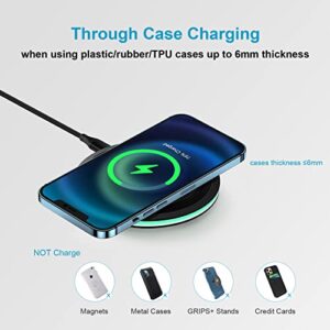 15W Wireless Charger Fast Charging Pad Compatible Samsung Galaxy S23 S22 S21 S20 Ultra 5G FE S10 S9 S8 S7 S6, Note 20 10 9 8, Z Fold4/3/2, Z Flip4/3, iPhone 14 13 12 11 Pro Max, Google Pixel 7 6 5 4