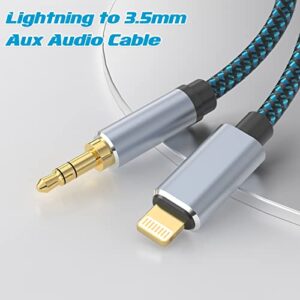 GobbaGoods Lightning to 3.5mm Aux Cord Audio Jack 2 in 1 Charging Audio Cable Works with Car Stereo Speaker Headphone Car Charger to 3.5mm Stereo Aux Cable Compatible with 13 Pro/12/11/X/8/7 3.3FT