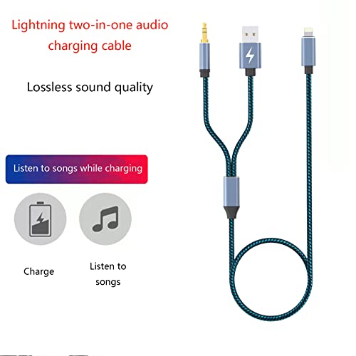 GobbaGoods Lightning to 3.5mm Aux Cord Audio Jack 2 in 1 Charging Audio Cable Works with Car Stereo Speaker Headphone Car Charger to 3.5mm Stereo Aux Cable Compatible with 13 Pro/12/11/X/8/7 3.3FT