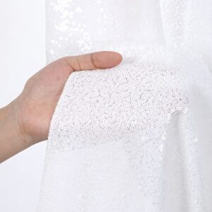 White Glitter Sequin Backdrop 4 Packs 2ftx8ft Shimmer Fabric Backdrop Luxury Panel Backdrop for Birthday Party Decoration