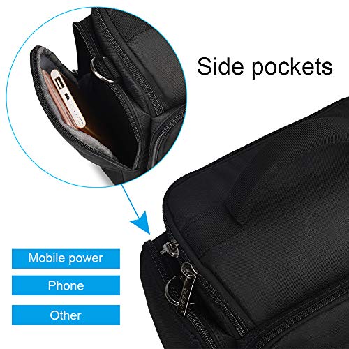 CADeN Camera Shoulder Crossbody Bag Case Compatible for Nikon, Canon, Sony SLR/DSLR Mirrorless Cameras and Lenses Waterproof(1.0 M, Black)