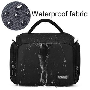 CADeN Camera Shoulder Crossbody Bag Case Compatible for Nikon, Canon, Sony SLR/DSLR Mirrorless Cameras and Lenses Waterproof(1.0 M, Black)