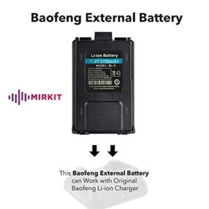 MIRKIT Baofeng Battery BL-5 Li ion 7.4V 2100mAh for Two-Way HAM Radio UV-5R v2+ BF-F8HP Rechargeable Extended Batteries, Accessories and Parts for radios Radio USA Warranty