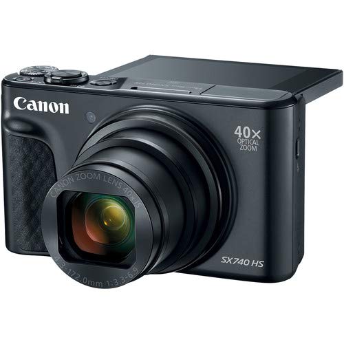 Canon PowerShot SX740 HS Digital Camera (Black) with 64 GB Card + LED Compact On-Camera Light + Premium Camera Case + 2 Batteries + Tripod