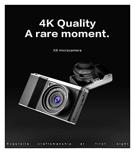 Digital Camera Vlogging Camera, 4K Digital Camera for with WiFi 16X Digital Zoom 180 Degree Flip Screen Wide Angle Lens, Macro Lens Digital Camera Photography