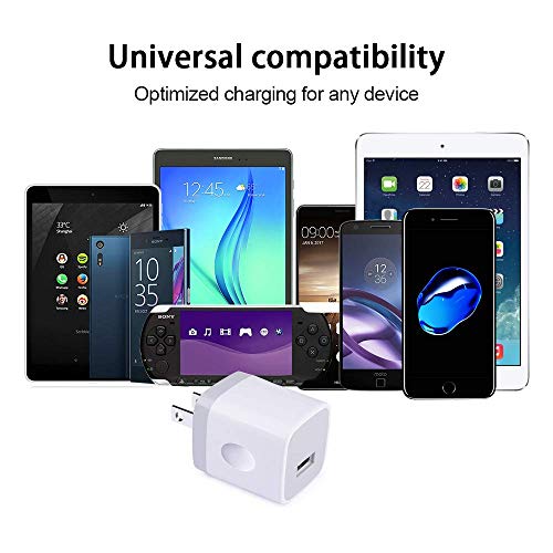 USB Wall Charger, CableLovers 1A/5V 3-Pack Travel USB Plug Charging Block Brick, Charger Power Adapter Cube Compatible Phone Xs/XS Max/X/8/7/6 Plus, Galaxy S9/S8/S8 Plus, Moto, Kindle, LG