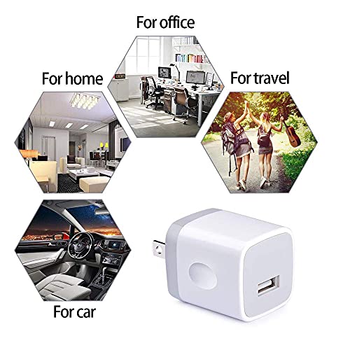 USB Wall Charger, CableLovers 1A/5V 3-Pack Travel USB Plug Charging Block Brick, Charger Power Adapter Cube Compatible Phone Xs/XS Max/X/8/7/6 Plus, Galaxy S9/S8/S8 Plus, Moto, Kindle, LG